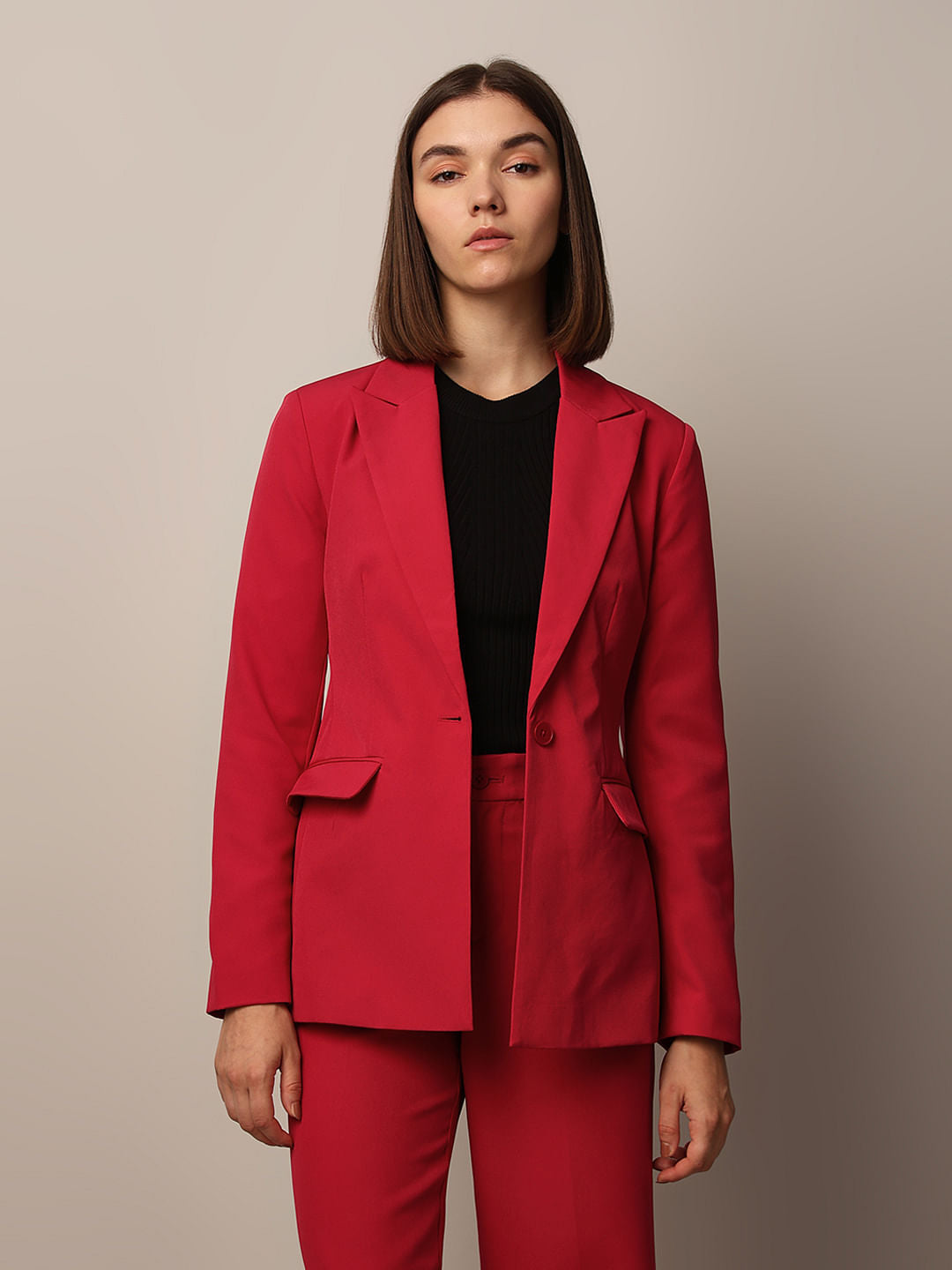 Red Tailored Co-ord Set Blazer