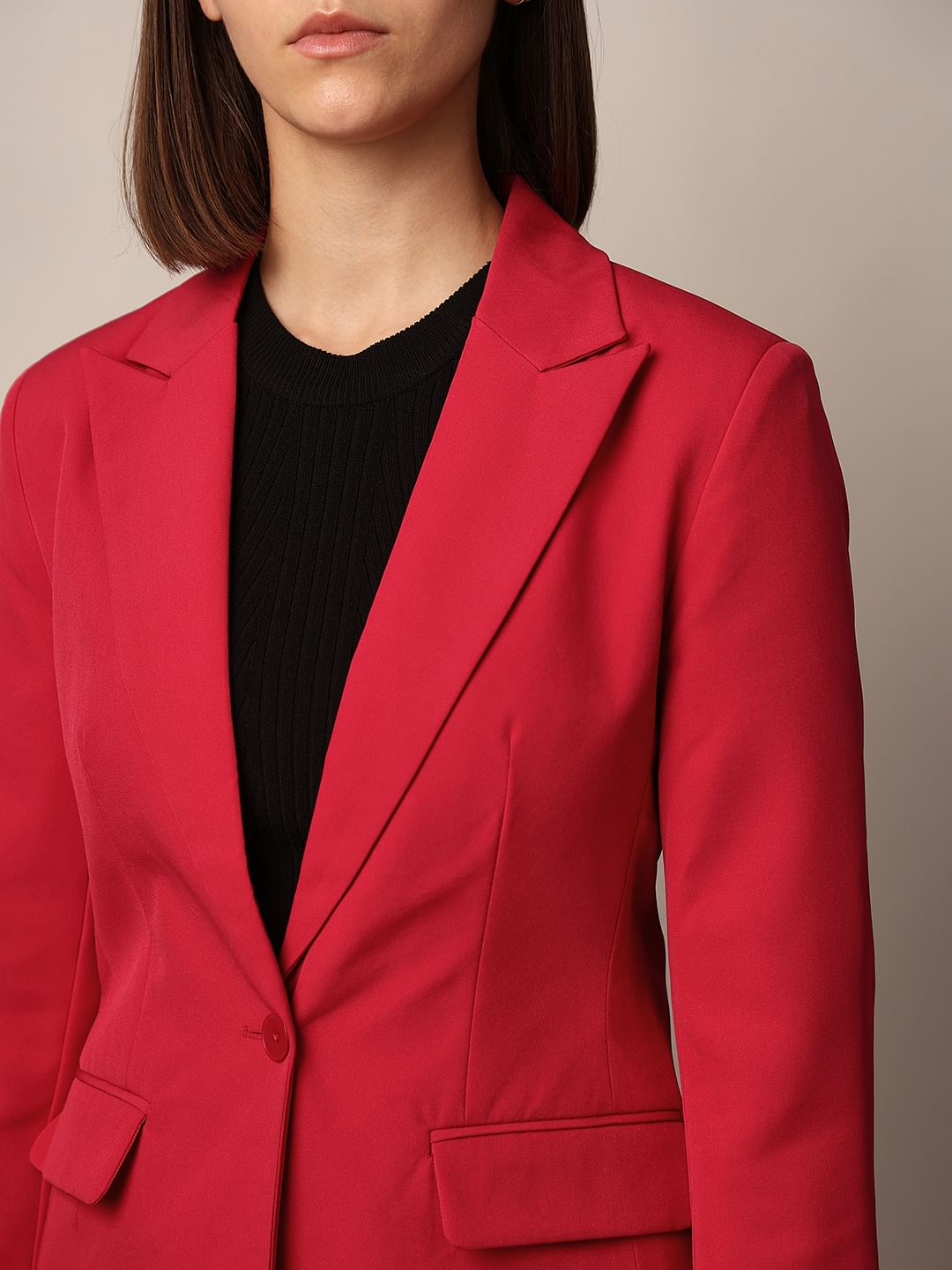 Red Tailored Co-ord Set Blazer